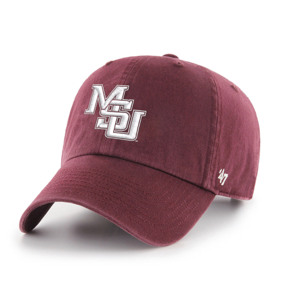 47 Brand Clean-Up Cap-Maroon Interlocking MSU