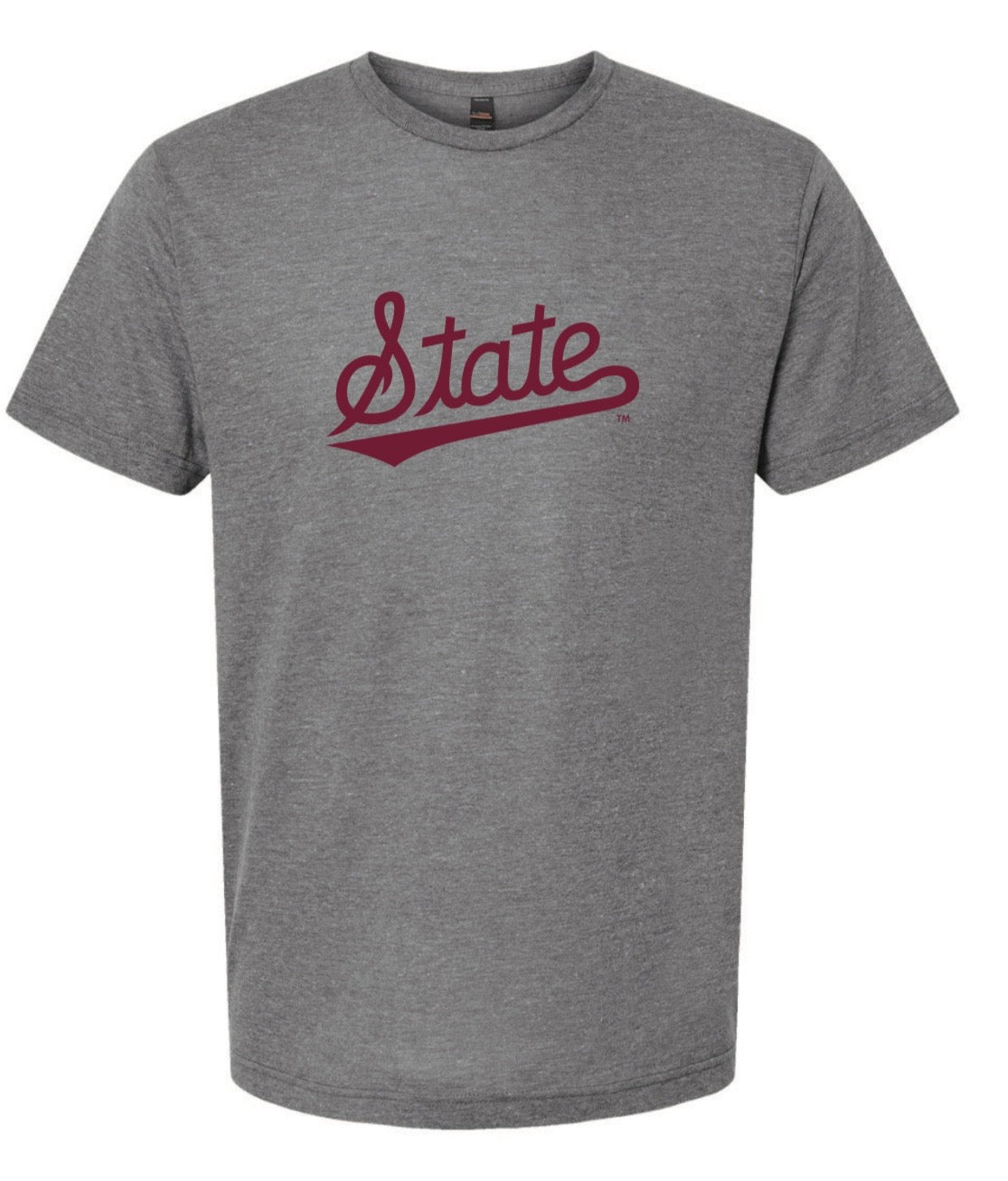 Gray Tee with State Script – The College Corner